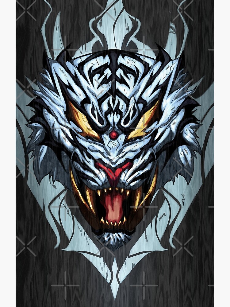 "Snow Veiled Tiger - Demon Animal Mask Abstract" Poster for Sale by ...