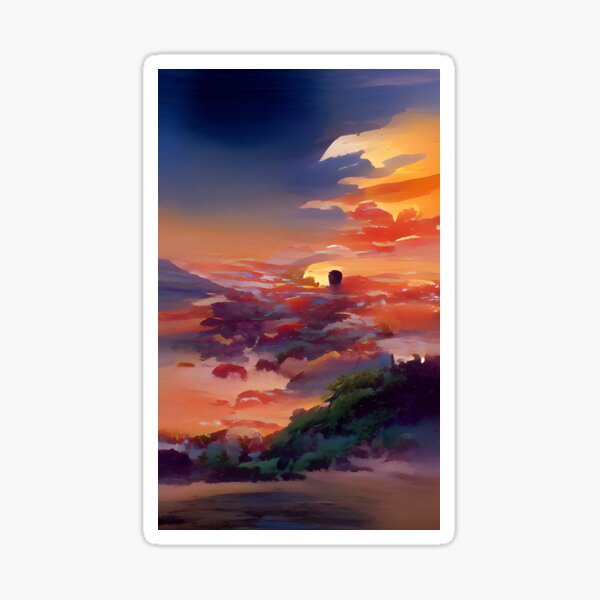 "Aesthetic Sunset Abstract Art Prints" Sticker for Sale by rosieopolis ...