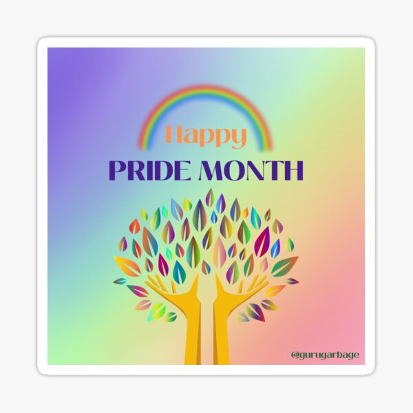 "Happy Gay Trees Rainbow" Sticker for Sale by GuruGarbarge | Redbubble