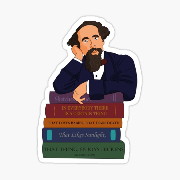 "Charles Dickens" Sticker for Sale by ChapterAndMirth | Redbubble