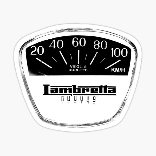 "Lambretta Scooter Speedometer - White" Sticker for Sale by caseofstyle ...