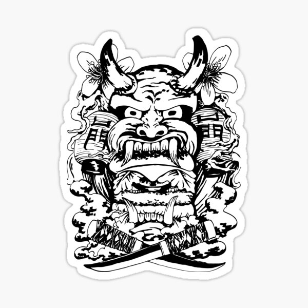 "Japanese demon" Sticker for Sale by Tirmes | Redbubble