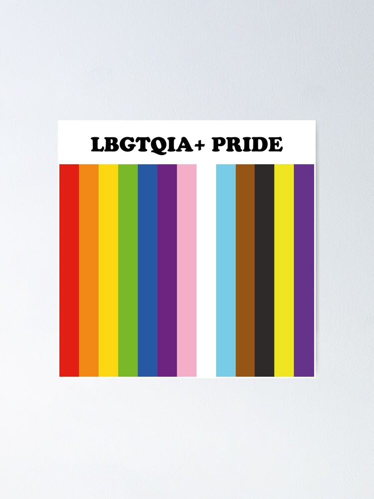 Lbgtqia Pride Intersex Inclusive Progress Rainbow Flag Poster For