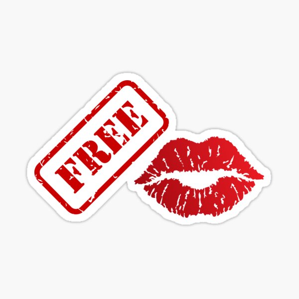 "Free kisses" Sticker for Sale by MerWishes | Redbubble