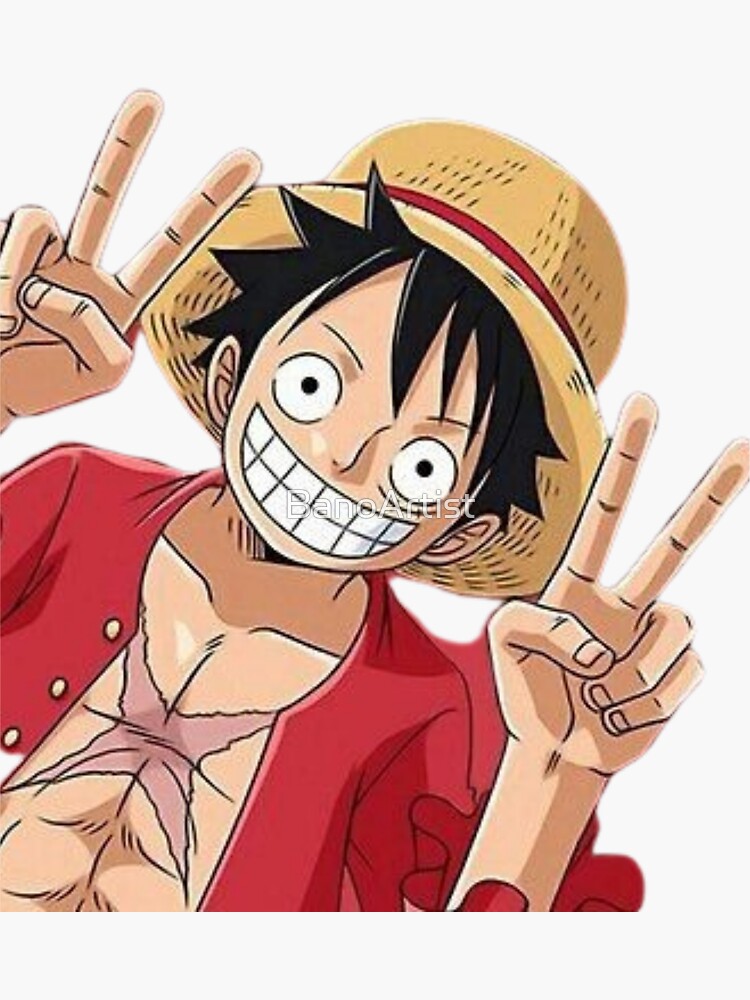 "Luffy smiling one piece " Sticker by BanoArtist | Redbubble