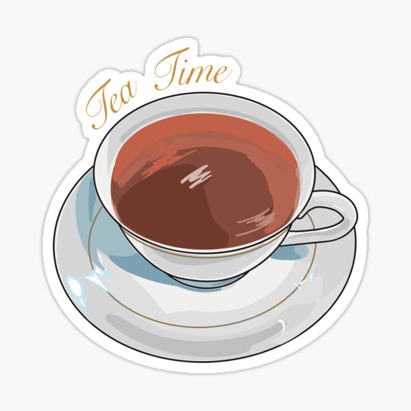 "Tea Time" Sticker for Sale by CranberrySyrup | Redbubble