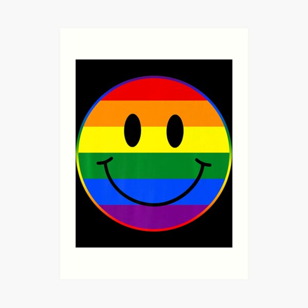 "Smile Face Rainbow Smiley Face LGBT Flag Gay Pride Month " Art Print ...