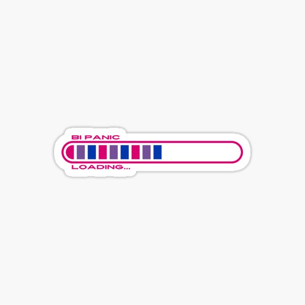 "Bi Panic Loading" Sticker for Sale by Absolute-Garlic | Redbubble