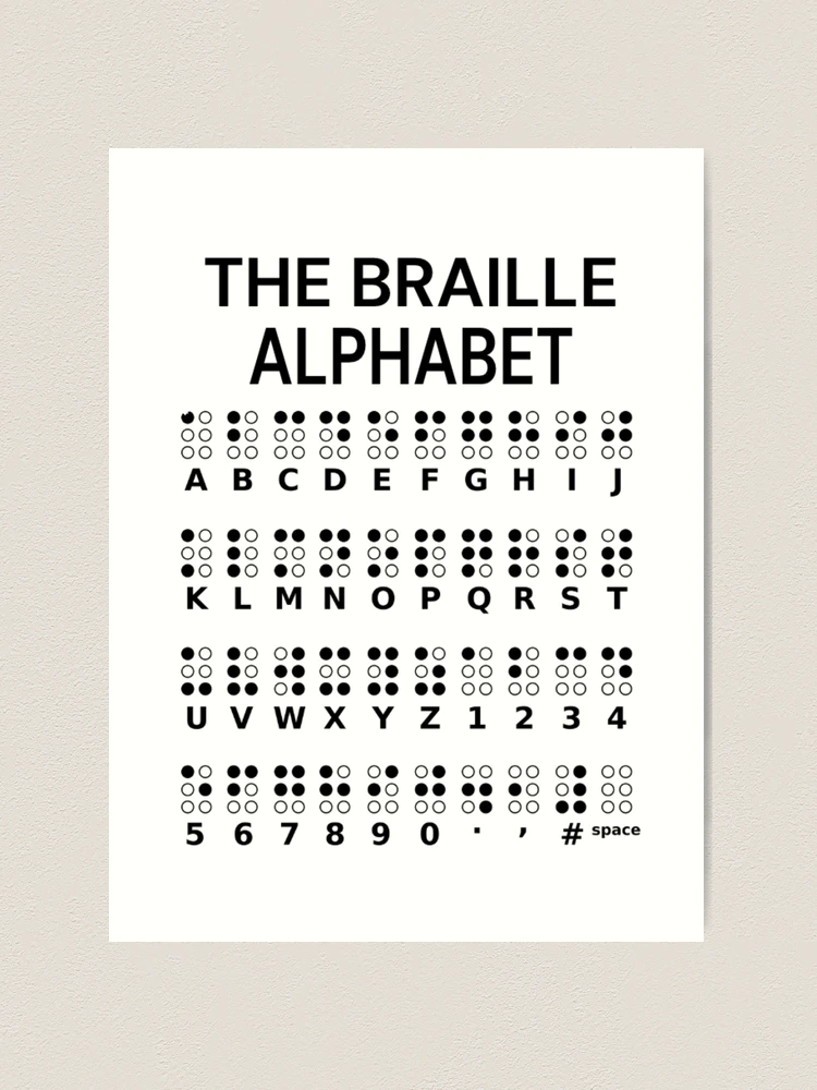Large Print Braille Letters