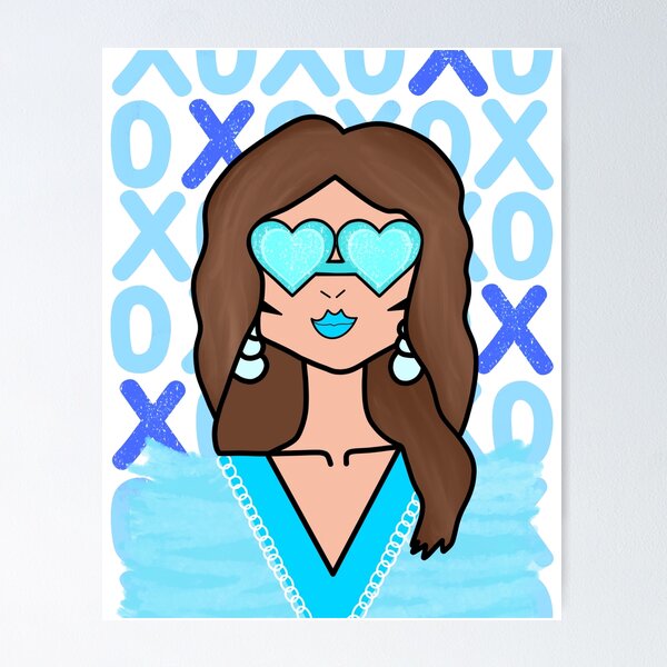 "Preppy blue funky girl " Poster for Sale by mollsdesignss | Redbubble
