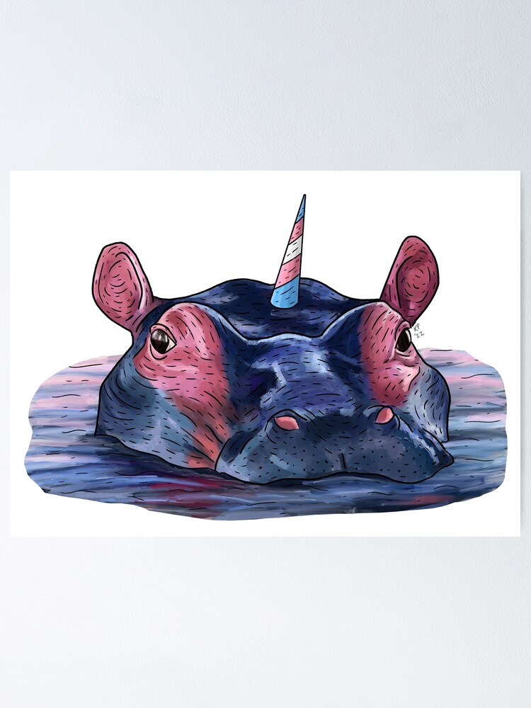 "Transgender Hippo Unicorn Trans Pride" Poster for Sale by kylepeterart ...