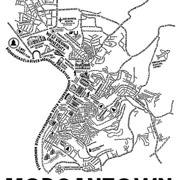 "Morgantown Map " Poster for Sale by fiberandgloss | Redbubble