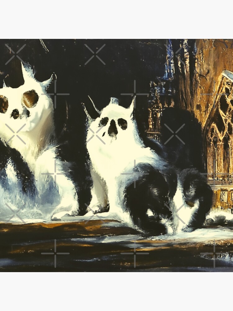 "Gothic cats at church" Sticker for Sale by tabykid | Redbubble