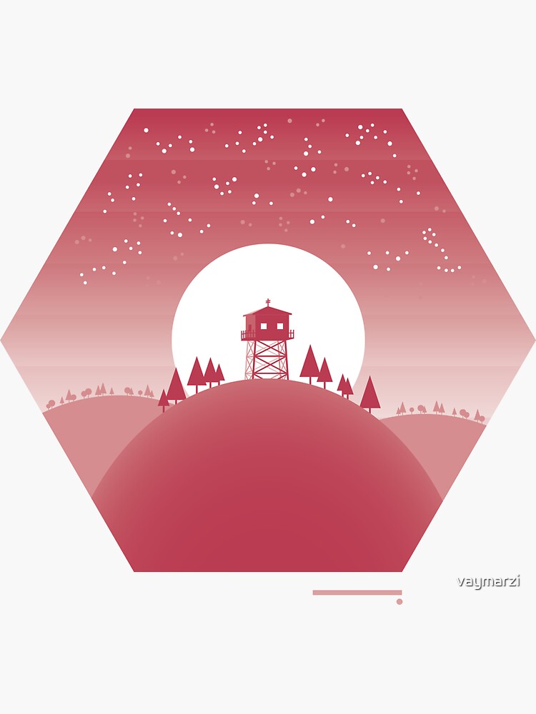 "Firewatch Illustration" Sticker by vaymarzi | Redbubble