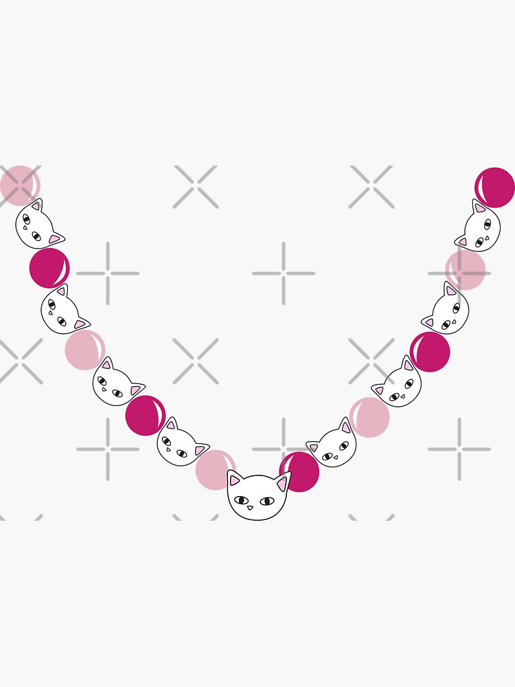 "pink pearl necklace " Sticker by MeowMusic | Redbubble