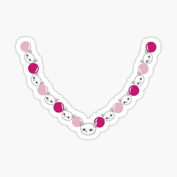 "pink pearl necklace " Sticker by MeowMusic | Redbubble