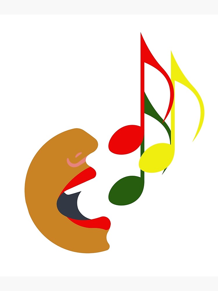 "colorful mouth singing music with colorful musical notes" Poster for ...