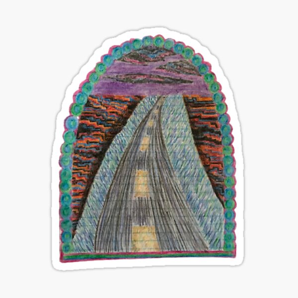 "Drive at Night in a Surreal Road" Sticker for Sale by TranslucentBlue ...