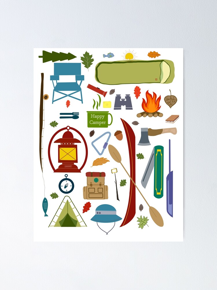 "Camping Collage 2" Poster for Sale by MuskokaFox | Redbubble
