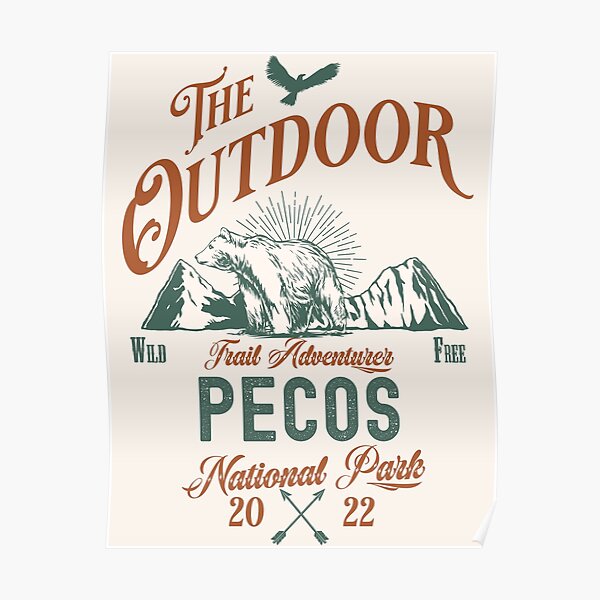 " Pecos national park trail hiker" Poster for Sale by THEWFBD | Redbubble
