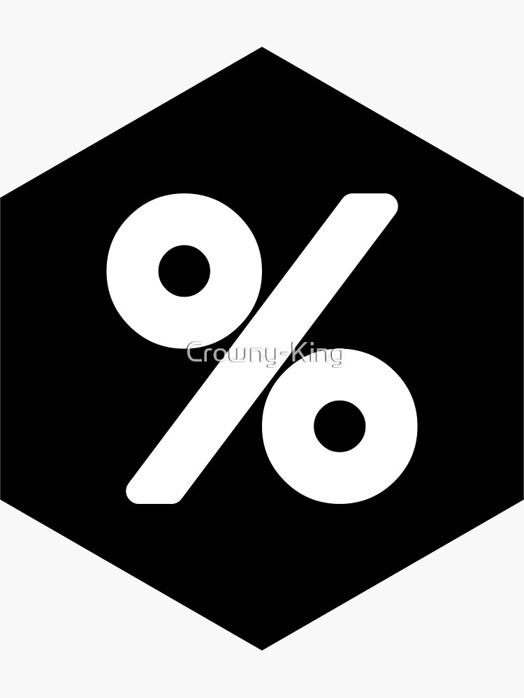 "percent symbol" Sticker for Sale by Crowny-King | Redbubble