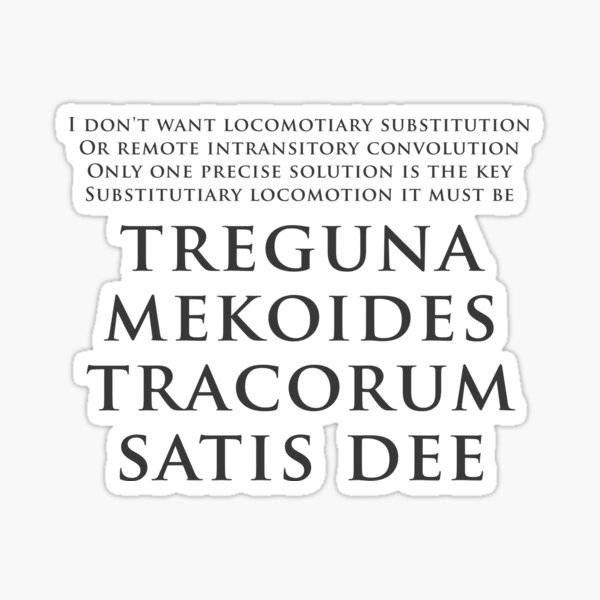"Substitutiary Locomotion" Sticker for Sale by FandomTrading | Redbubble