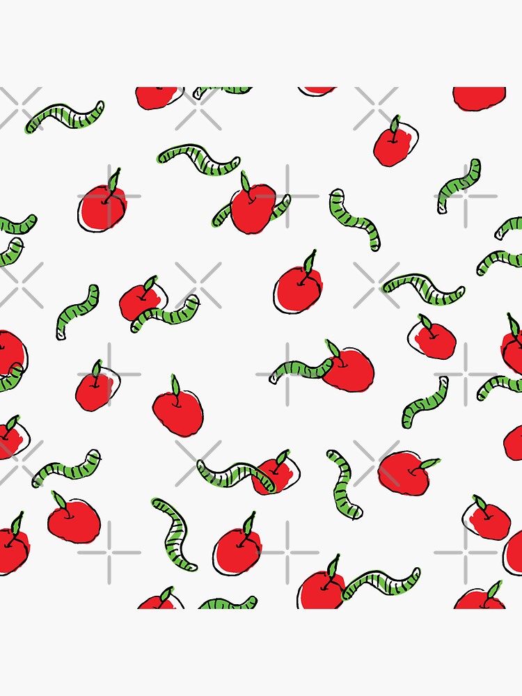 "apples and worms" Sticker for Sale by composeink | Redbubble