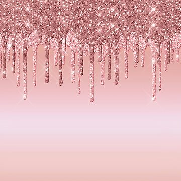 "Trendy Rose Gold Dripping Glitter Foil Background 33" Sticker for Sale ...