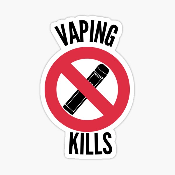 "vaping kills" Sticker for Sale by cfdesignzz | Redbubble
