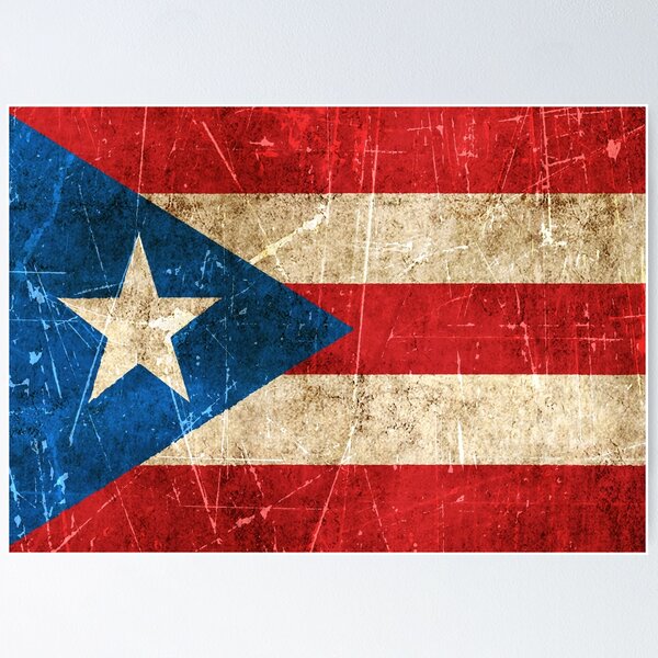 "Vintage Aged and Scratched Puerto Rican Flag" Poster for Sale by jeff ...
