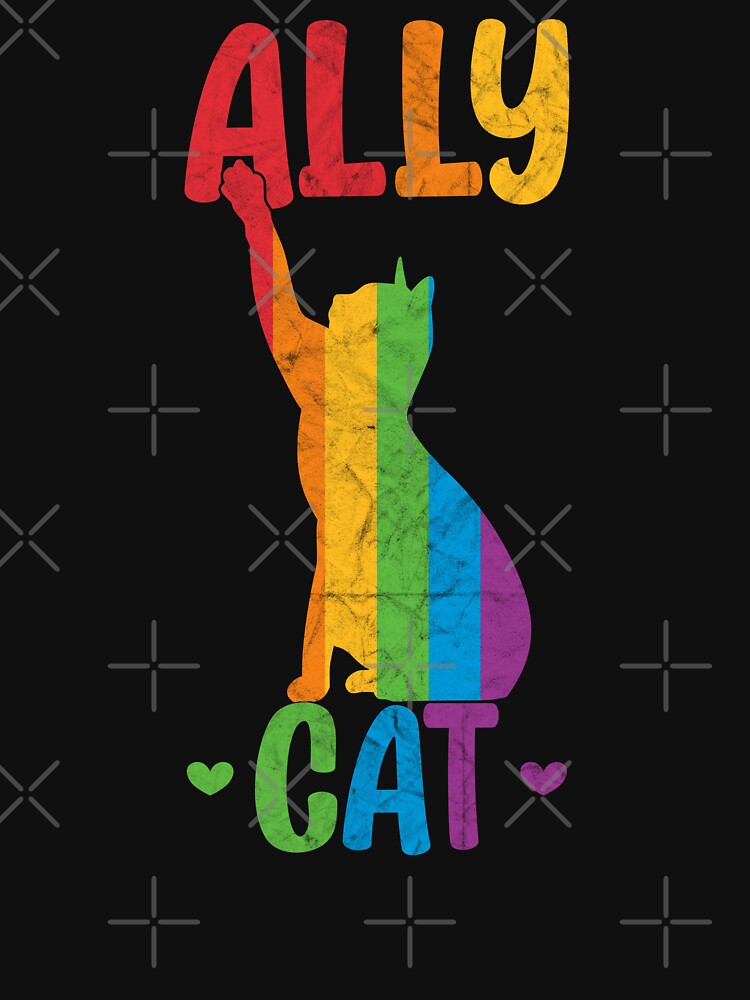 "Ally cat LGBT Cat In Rainbow Ally Pride Flag" T-shirt by ...