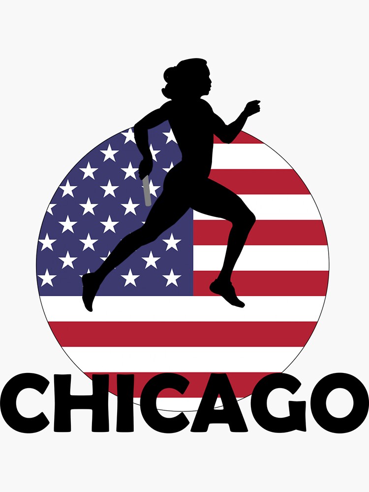 "Running Relay In Chicago Sticker" Sticker for Sale by gloria1os ...