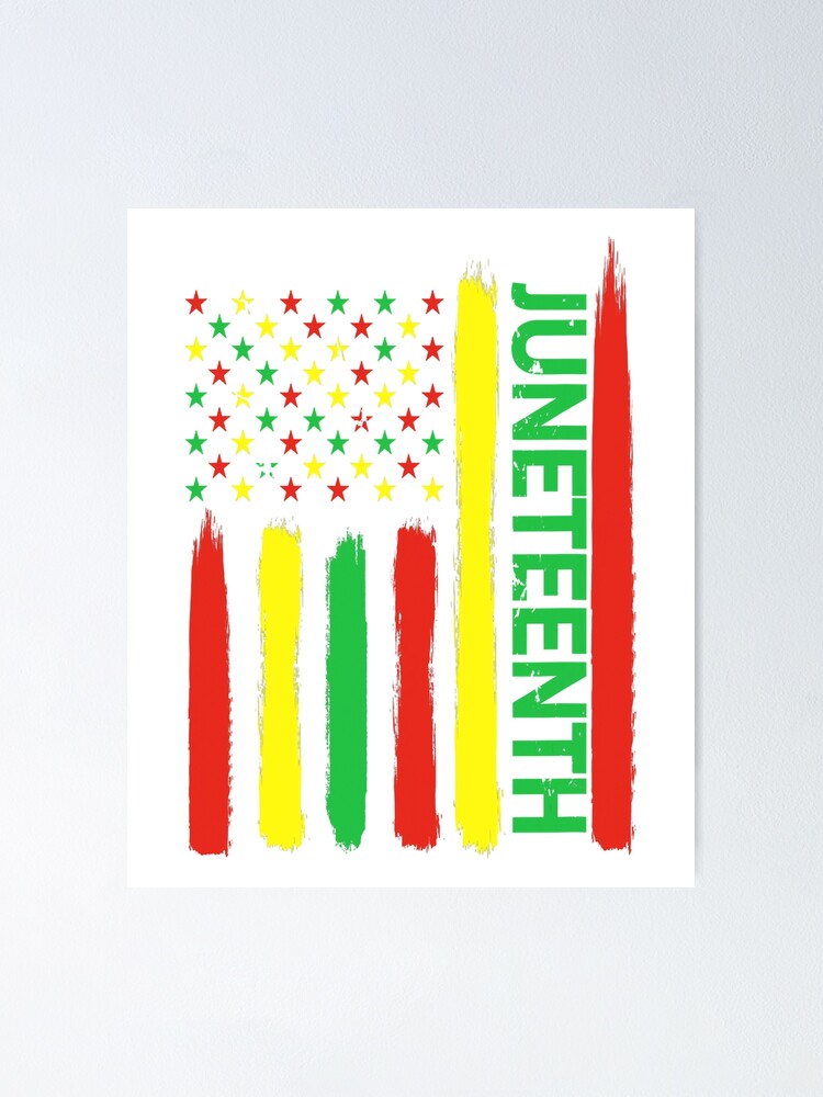 Póster «Juneteenth en la bandera para el Día de la Historia Negra Black ...