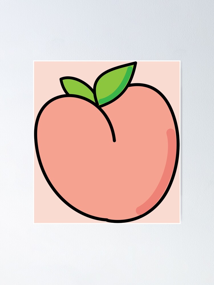 "Cute kawaii peach fruit" Poster for Sale by fluffyfamcraft | Redbubble