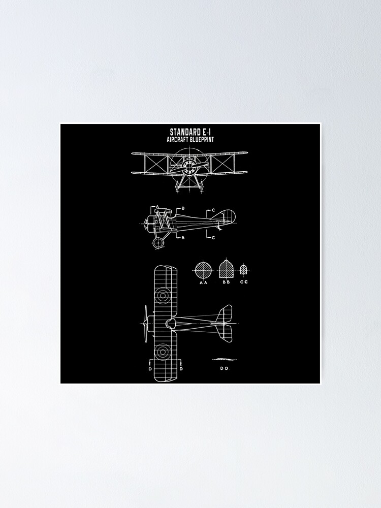 "Standard E-1 Aircraft Blueprint" Poster by PodiShawna | Redbubble
