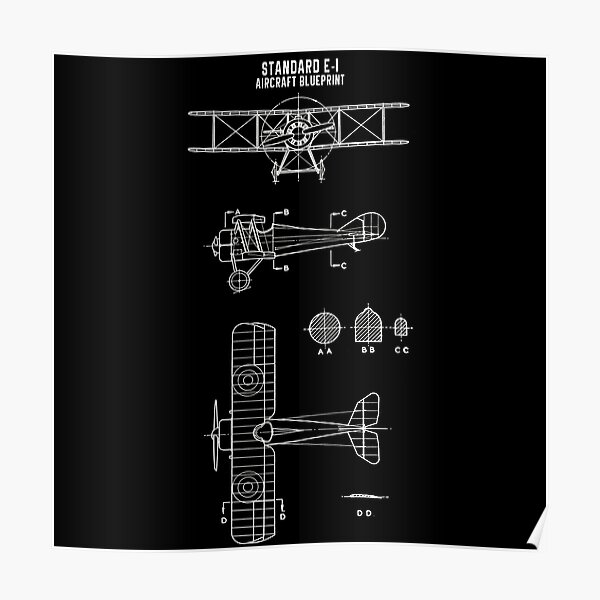 "Standard E-1 Aircraft Blueprint" Poster by PodiShawna | Redbubble