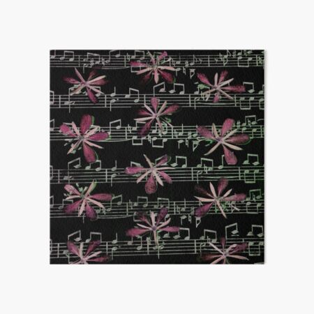 "Midnight Meadow Melody Pattern - Music Notes - Pressed Flower Collage ...