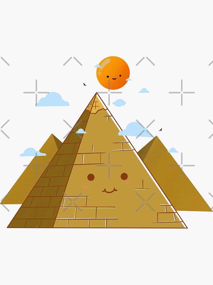 "Cute Pyramid Giza" Sticker for Sale by Artthree | Redbubble