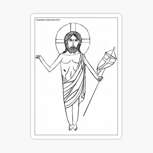 "Resurrection of Jesus Christ" Sticker by mzartwork | Redbubble
