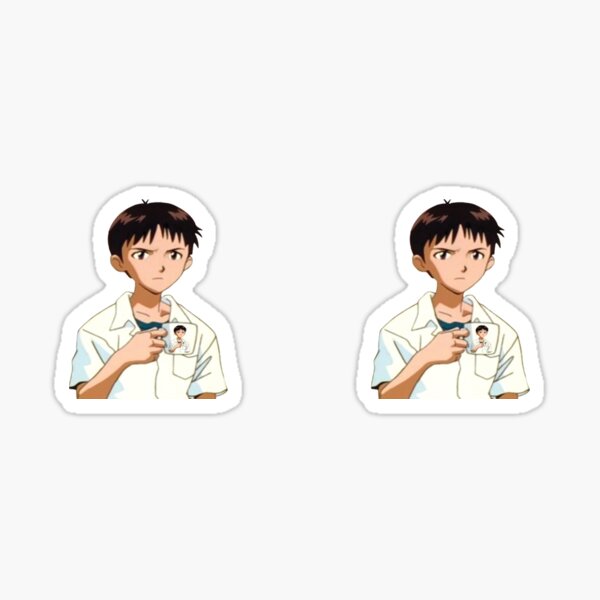 "Cup of Shinji Mug" Sticker for Sale by OrangeDesignTX | Redbubble