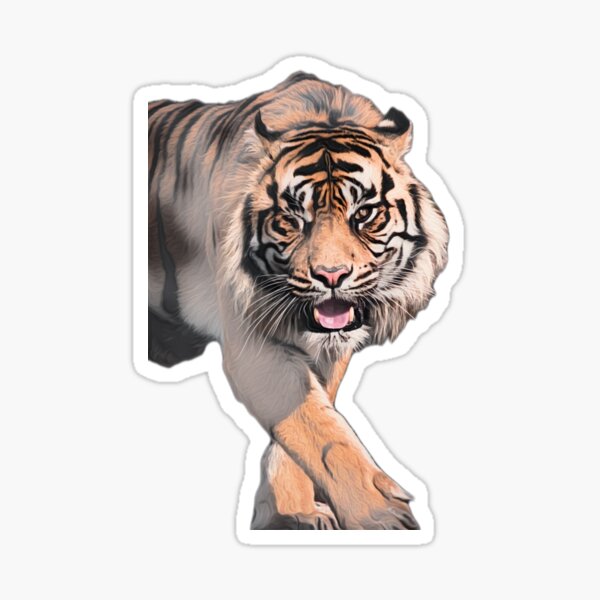 "One eyed tiger" Sticker for Sale by CuteAnimals121 | Redbubble