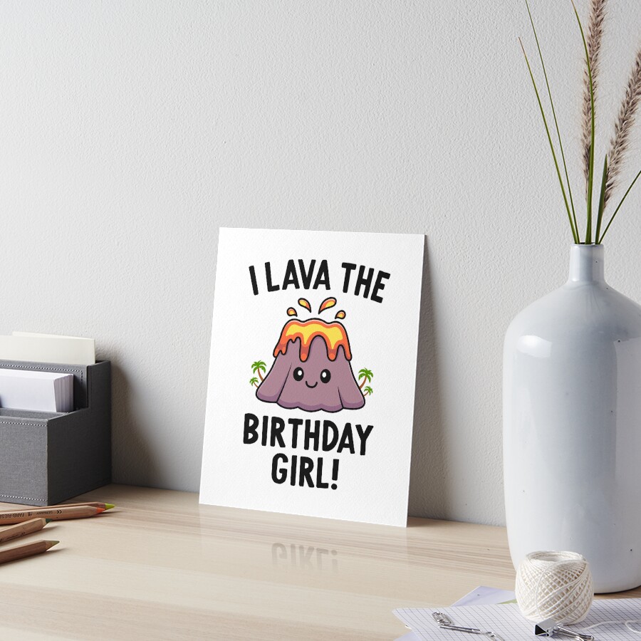 "Family Volcano Birthday Party Lava Birthday Girl Dinosaur" Art Board ...