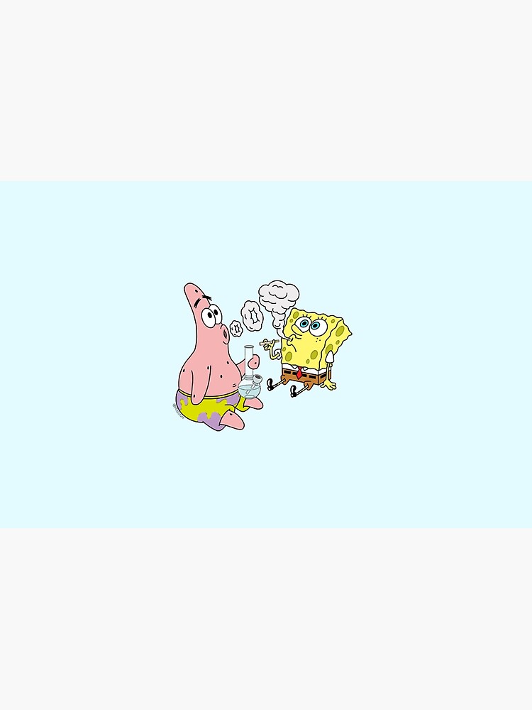 Spongebob And Patrick Smoking Weed Cannabis Cartoon Art Zipper Pouch
