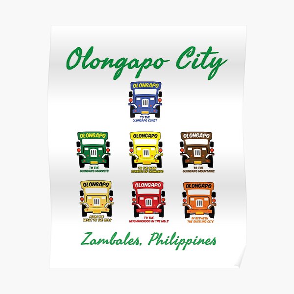 "Color-Coded Jeepneys of Olongapo City Zambales Philippines" Poster for ...