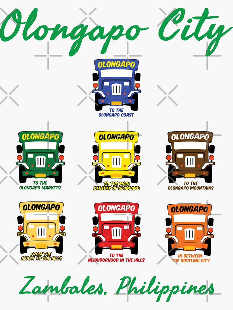 "Color-Coded Jeepneys of Olongapo City Zambales Philippines" Sticker ...