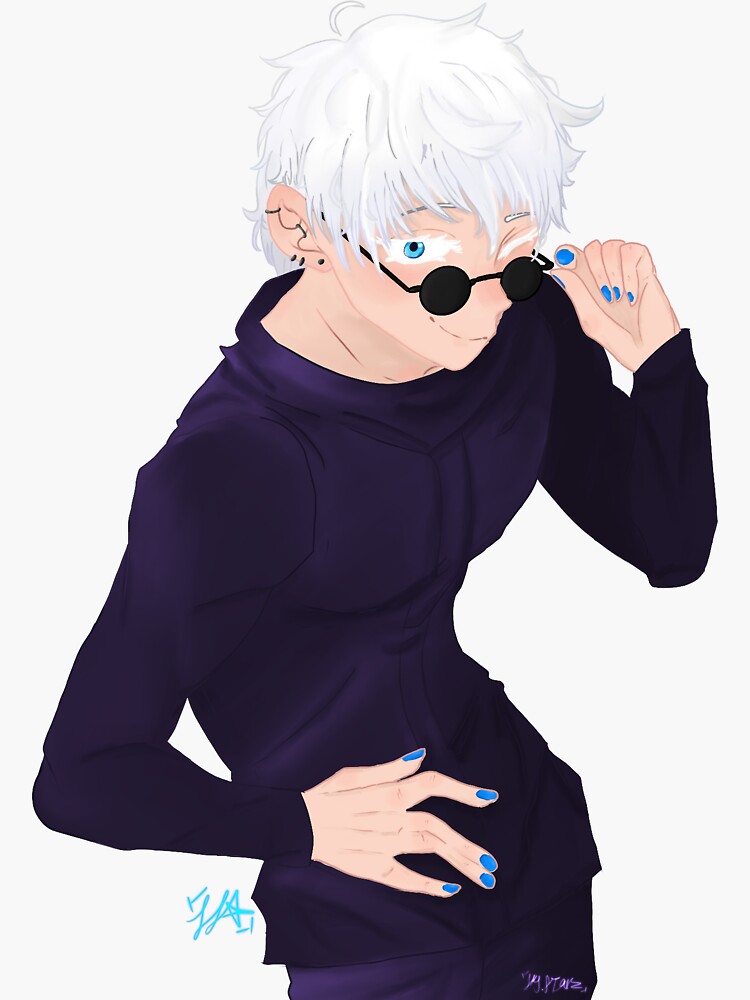 "Gojo Satoru Wink" Sticker for Sale by Skystarzzz | Redbubble