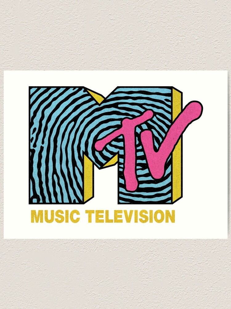 "Colorful MTV Music Television Classic 80s Logo "Thumbprint"" Art Print ...
