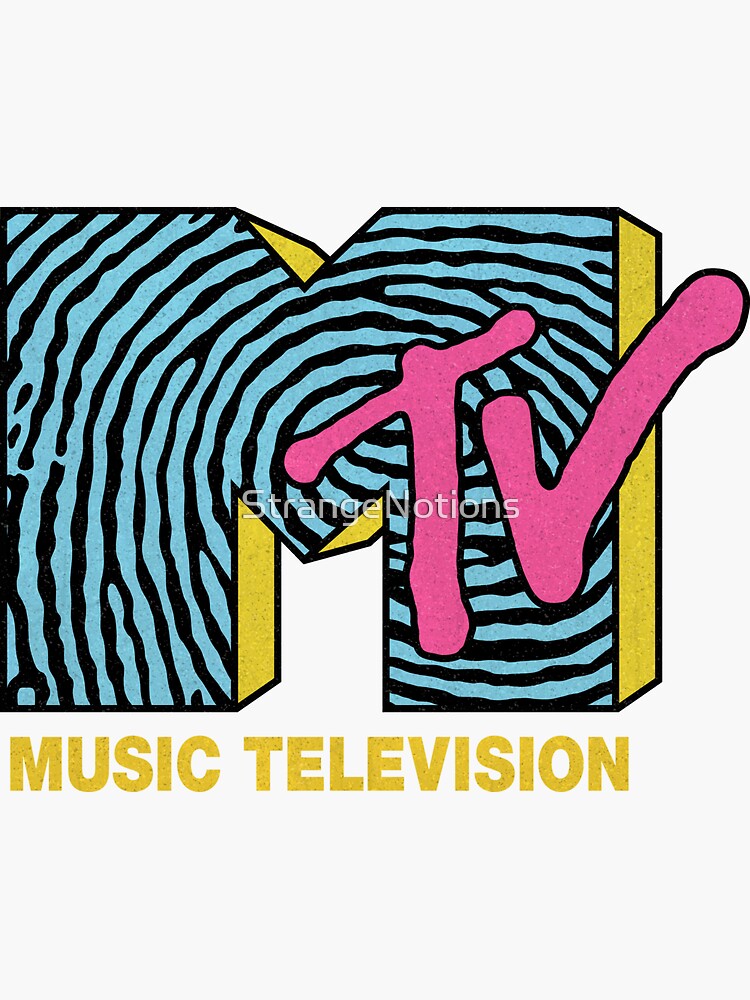 "Colorful MTV Music Television Classic 80s Logo "Thumbprint"" Sticker ...