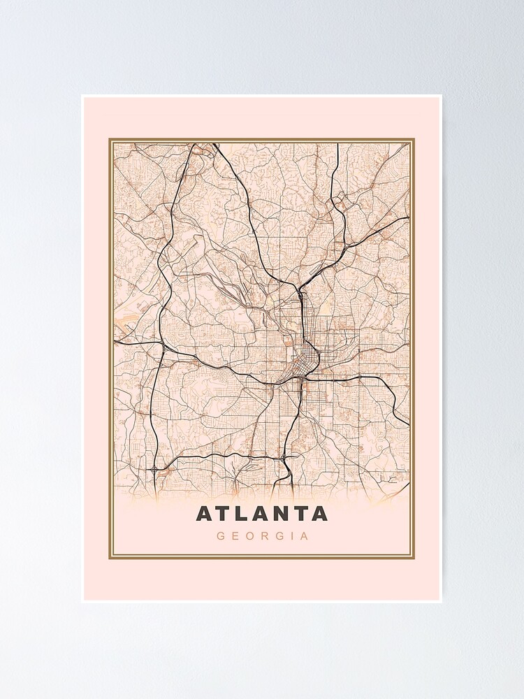 "Minimalist Atlanta Map" Poster for Sale by sibudas | Redbubble