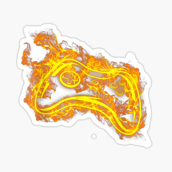 "Video Game Controller On Fire Video Gamer" Sticker for Sale by ...